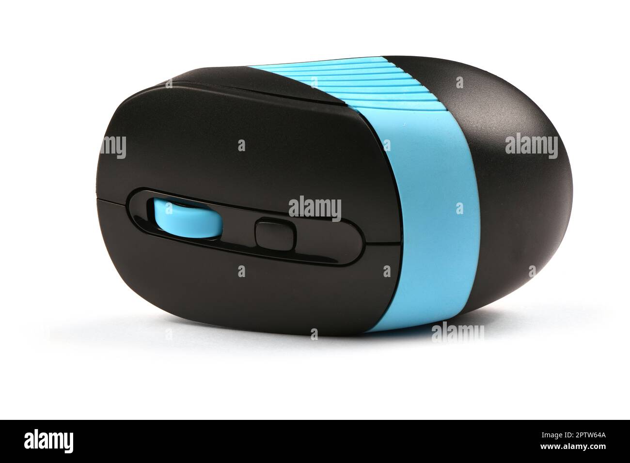 Computer wireless mouse on a white background. Side view. High ...