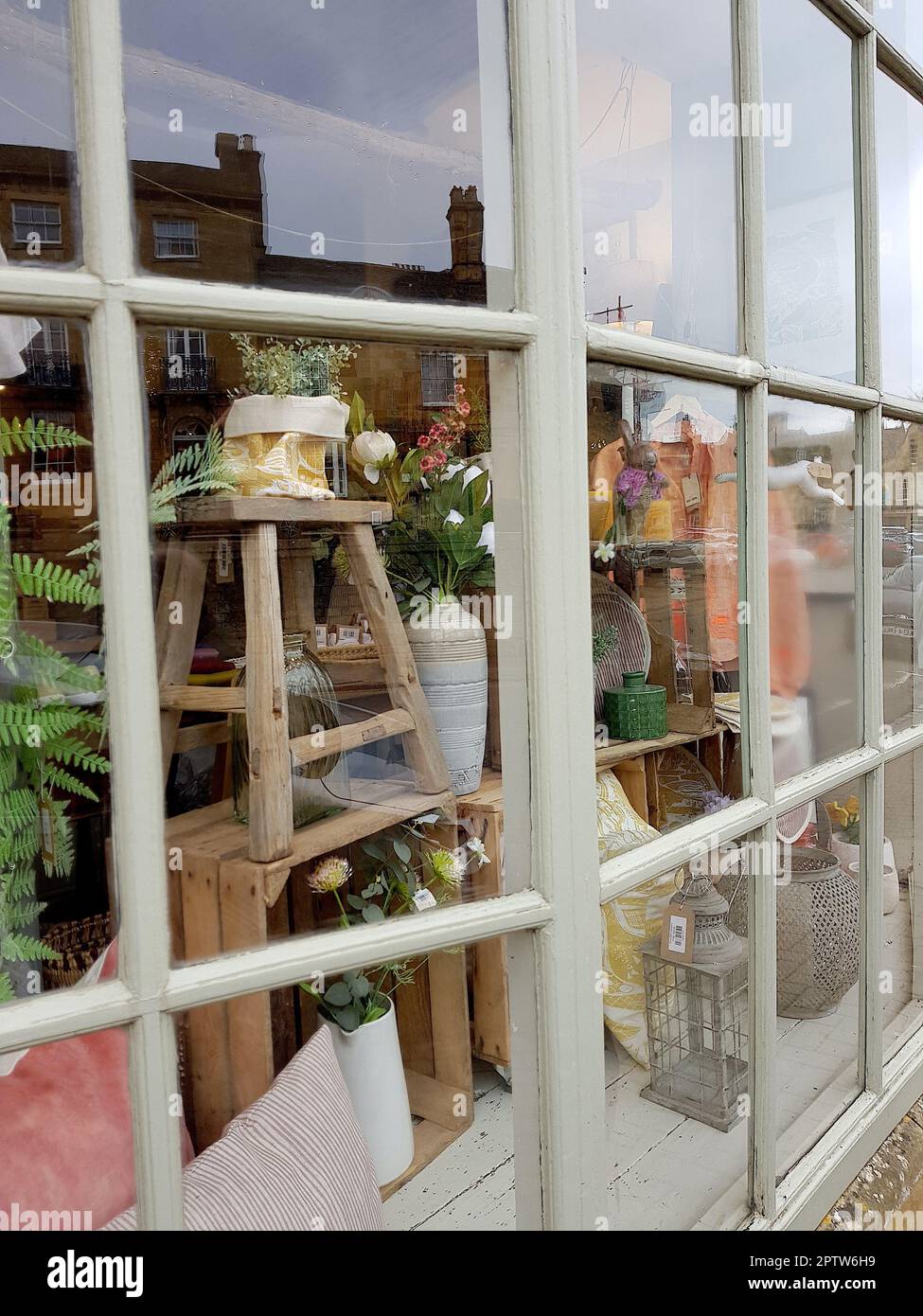 Detail of a gift shop window in the Cotswolds, UK Stock Photo - Alamy