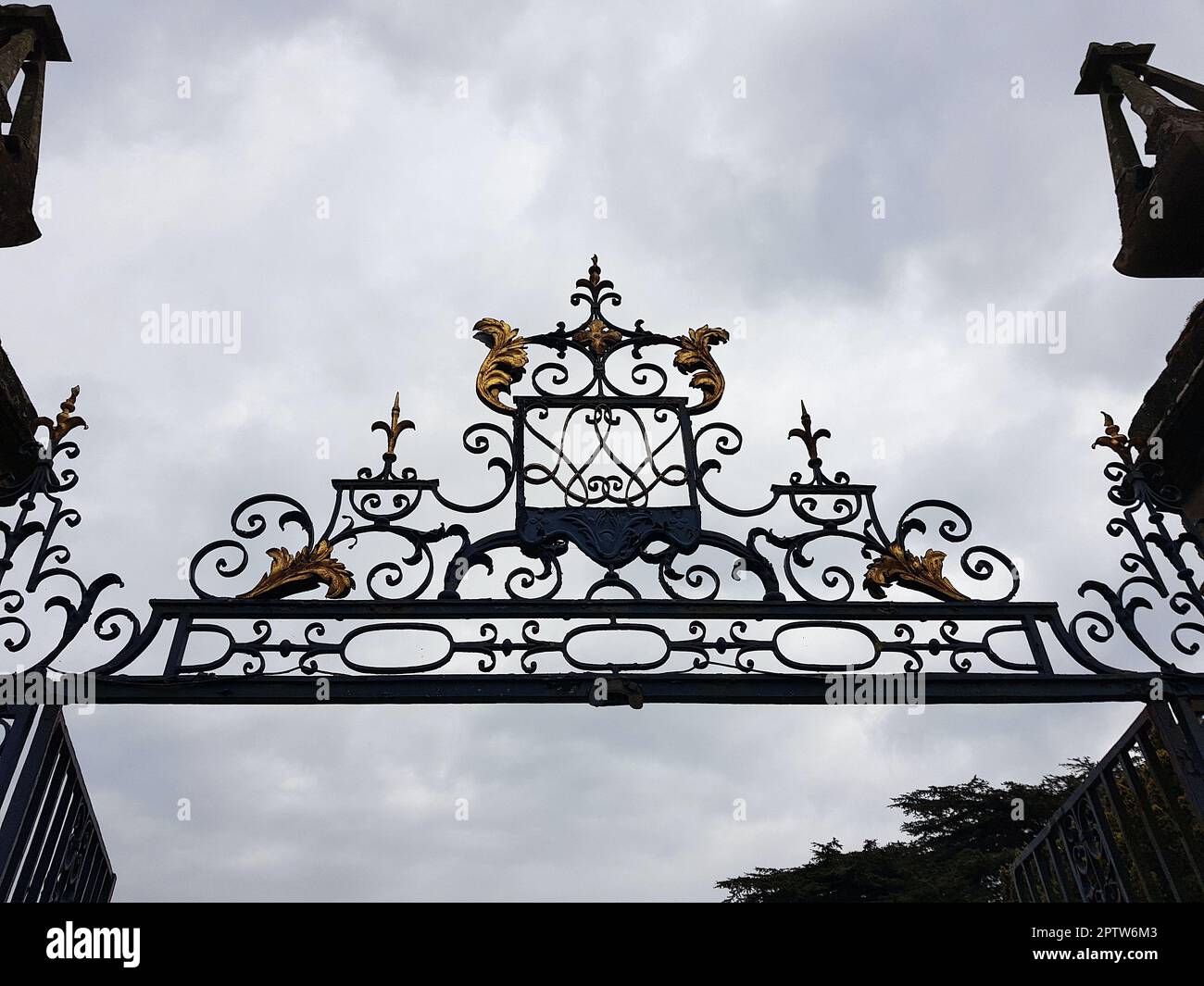 Detail of ornate iron work in the Cotswolds, UK Stock Photo - Alamy