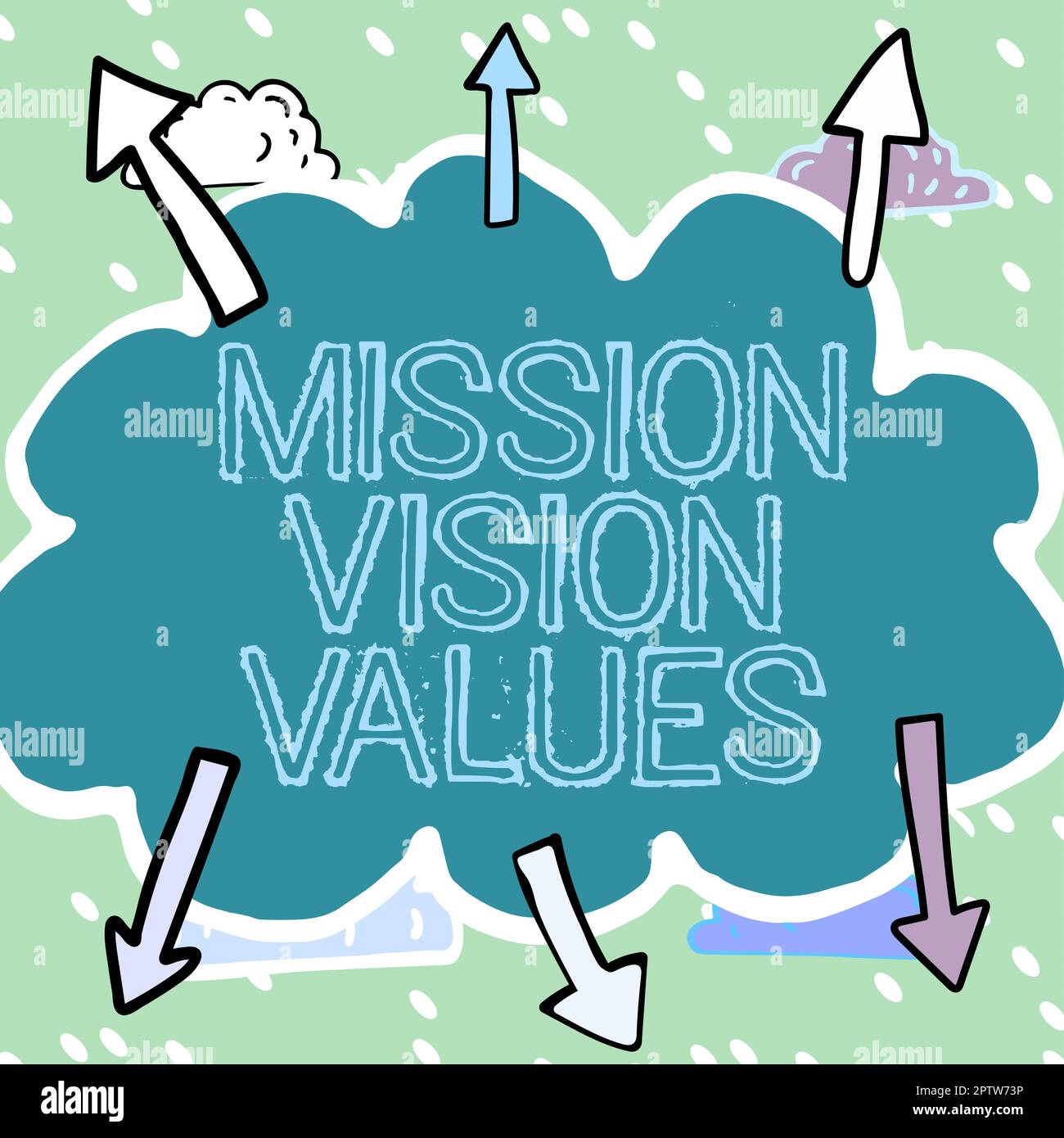 Conceptual caption Mission Vision Values, Business approach company ...
