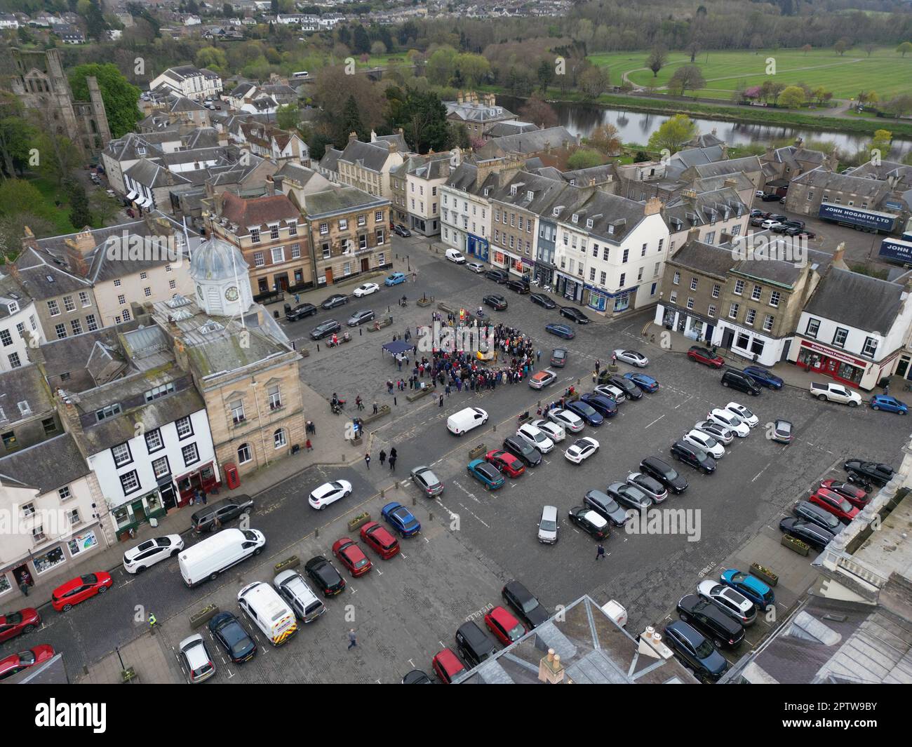 Kelso, UK. 28th Apr, 2023. Opening of the time capsule, that was buried ...