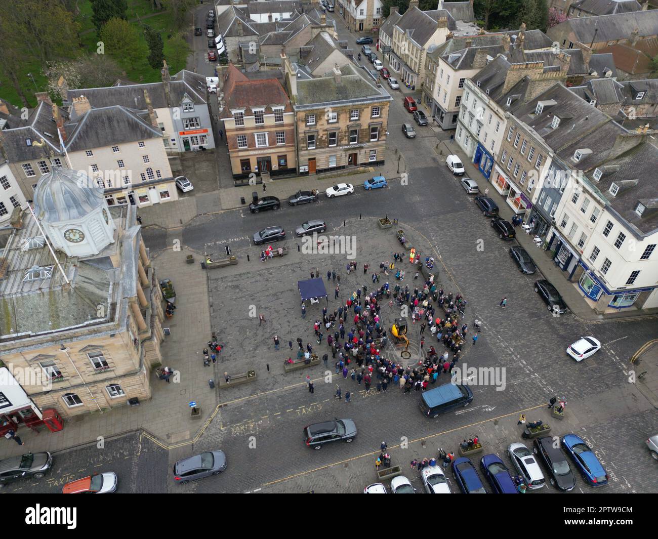 Kelso, UK. 28th Apr, 2023. Opening of the time capsule, that was buried ...