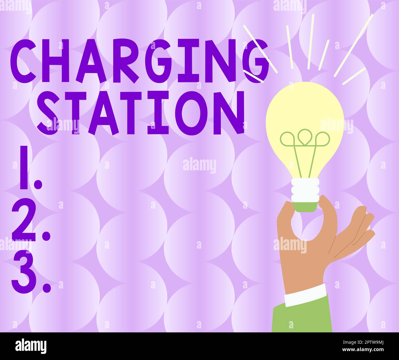 Text sign showing Charging Station, Word for places where showing ...