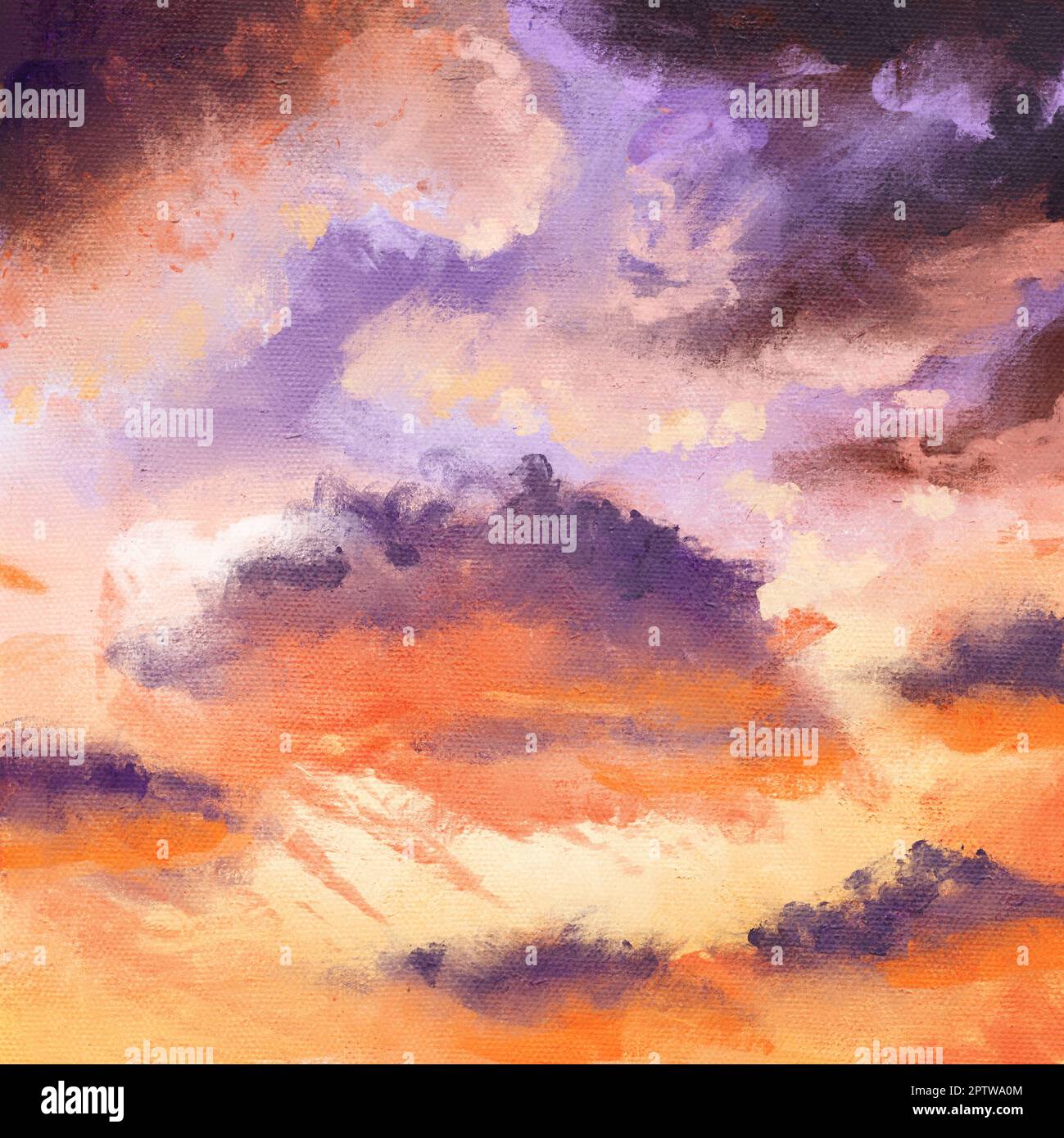 Watercolor Sunset Clouds