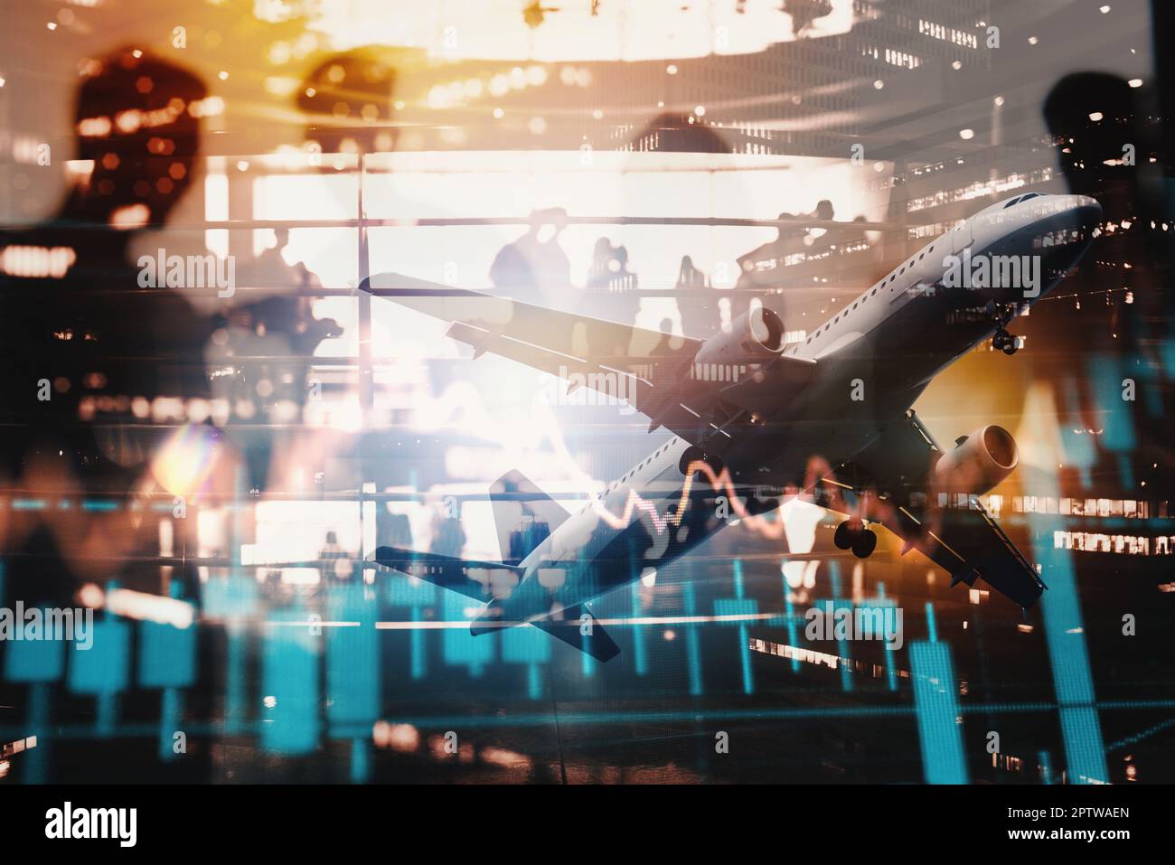 Modern background of business travel and airplane Stock Photo - Alamy