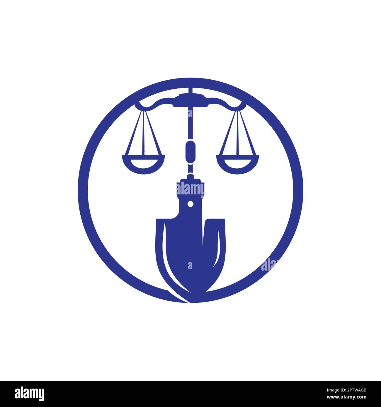Shovel scale vector logo design. Labor law vector logo design template ...