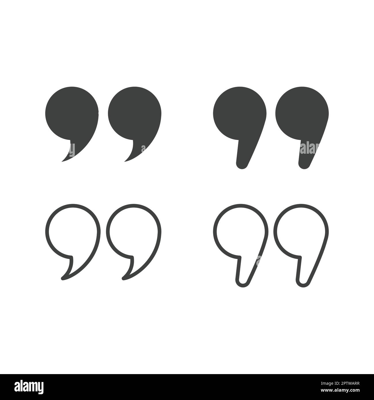 Quotes Quotation Marks Black Isolated Vector Icon Set Stock Vector Image And Art Alamy