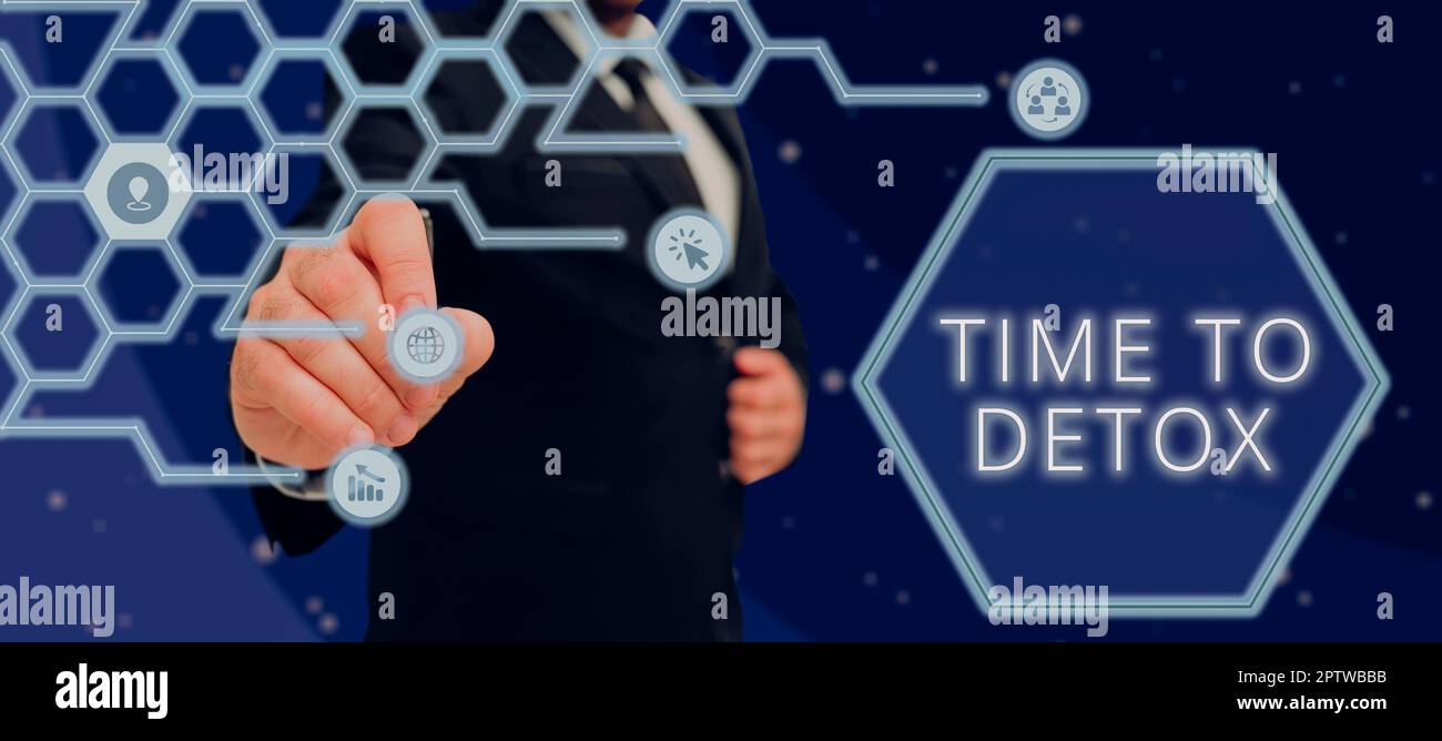 Text sign showing Time To Detox, Internet Concept Moment for Diet ...