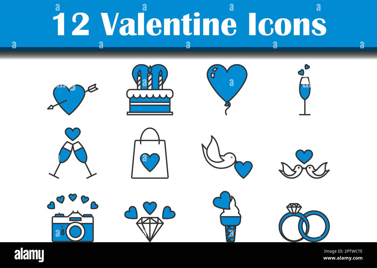 Valentine Icon Set Stock Vector Image & Art - Alamy