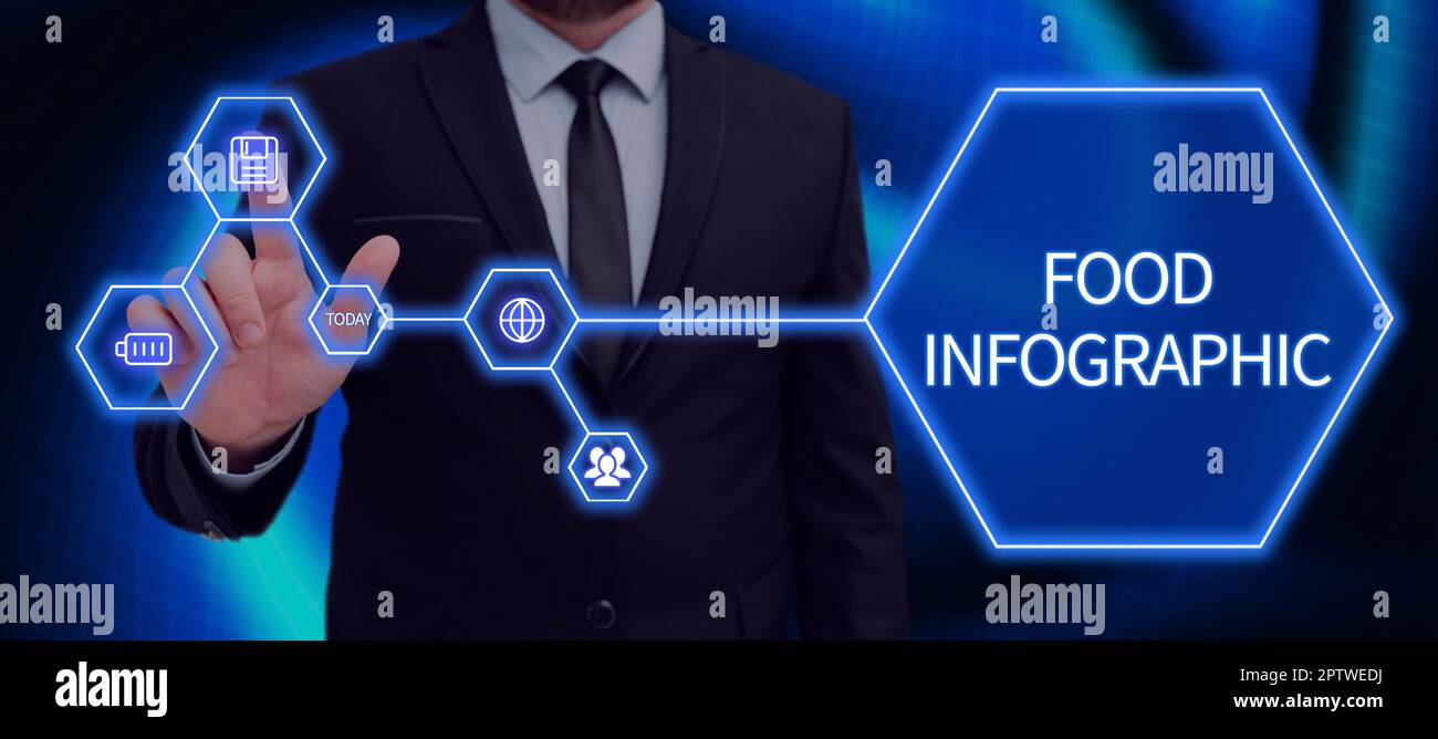 Writing displaying text Food Infographic, Business concept visual image ...