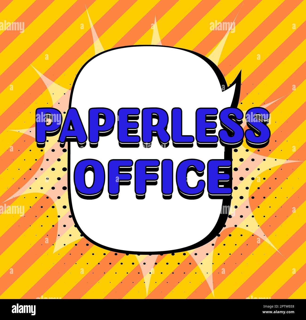 Handwriting Text Paperless Office Word Written On Work Environment In Which The Use Of Paper Is