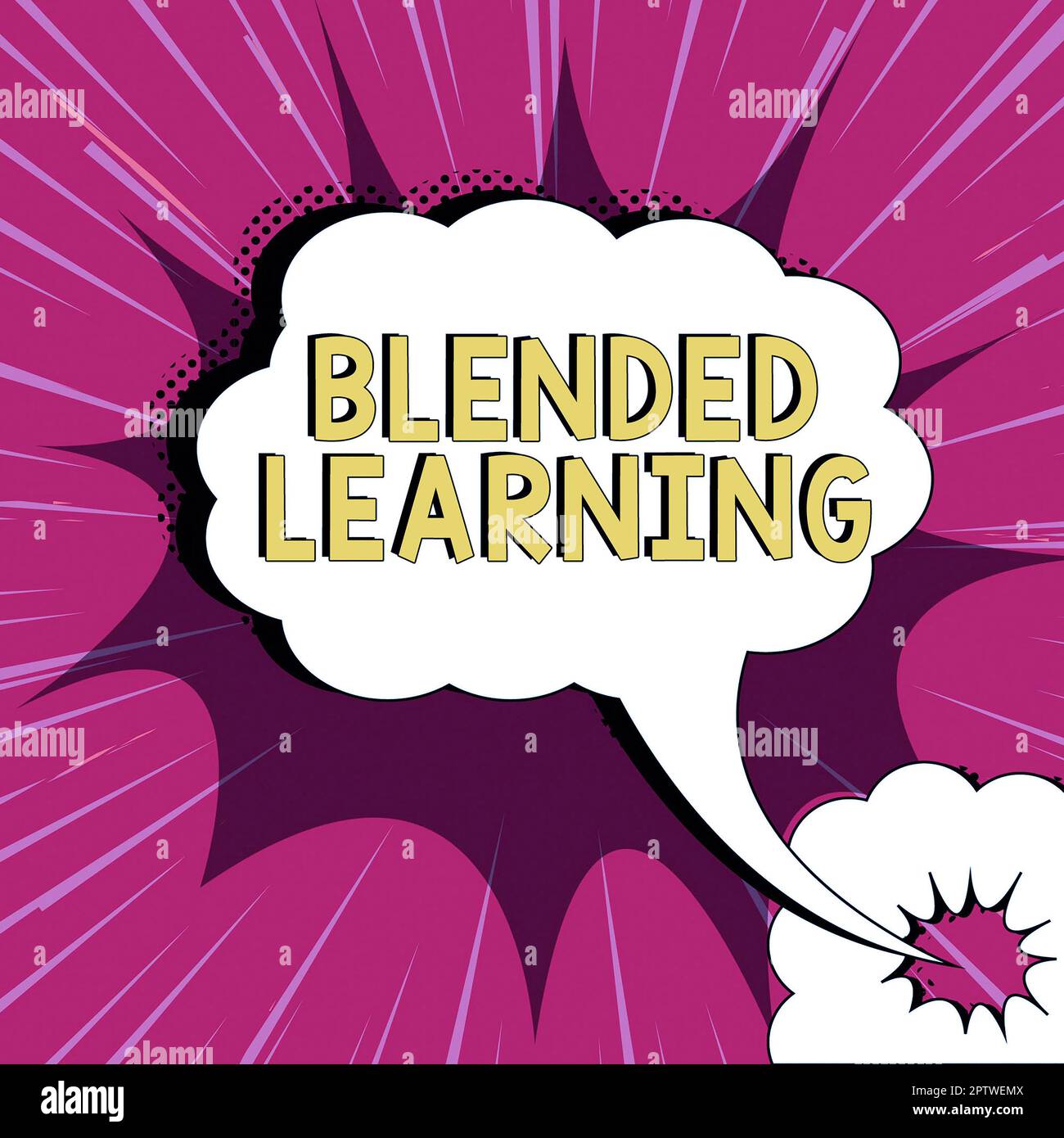 Sign displaying Blended Learning, Business overview combines ...