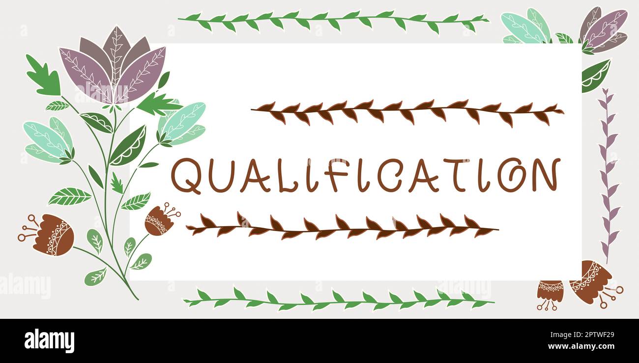 Sign displaying Qualification, Business showcase Officially permission ...