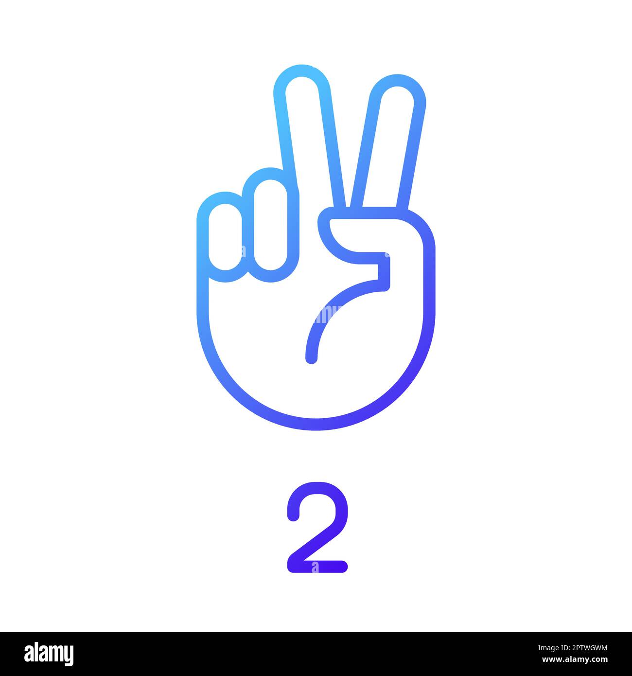 2 hand sign language Cut Out Stock Images & Pictures - Alamy