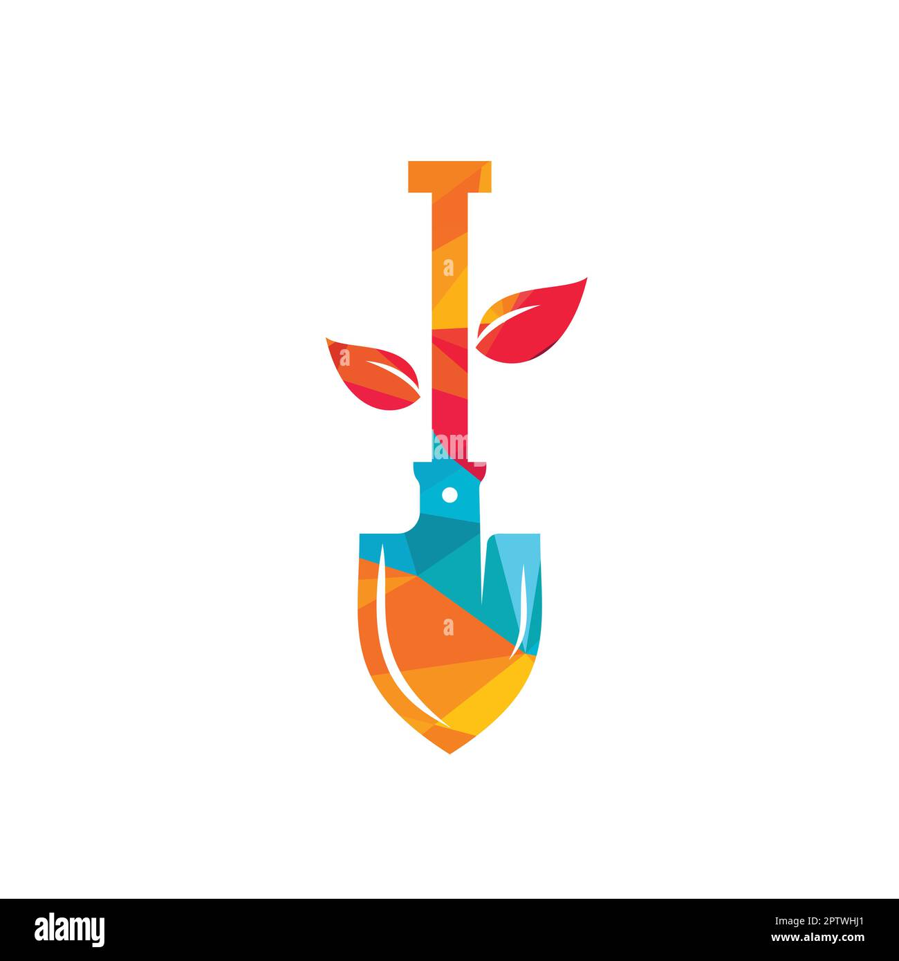 Shovel tree vector logo design. Green garden environment logo design ...