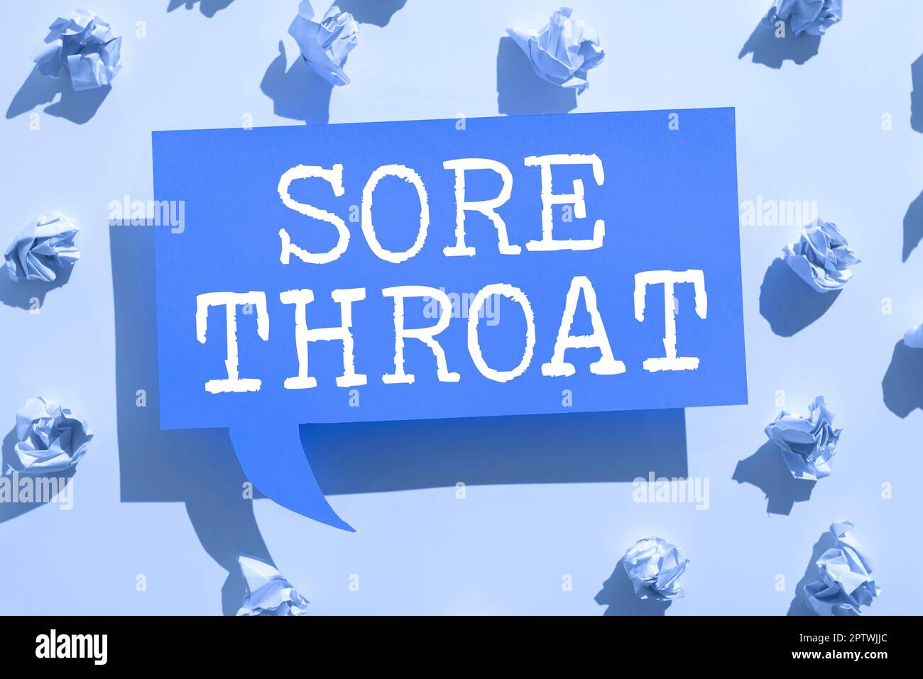 Handwriting text Sore Throat, Inflammation ot the pharynx and fauces ...