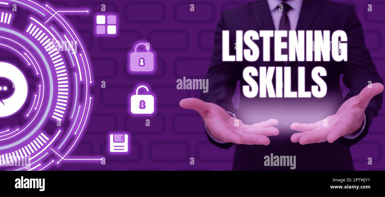 Conceptual display Listening Skills, Conceptual photo ability to ...