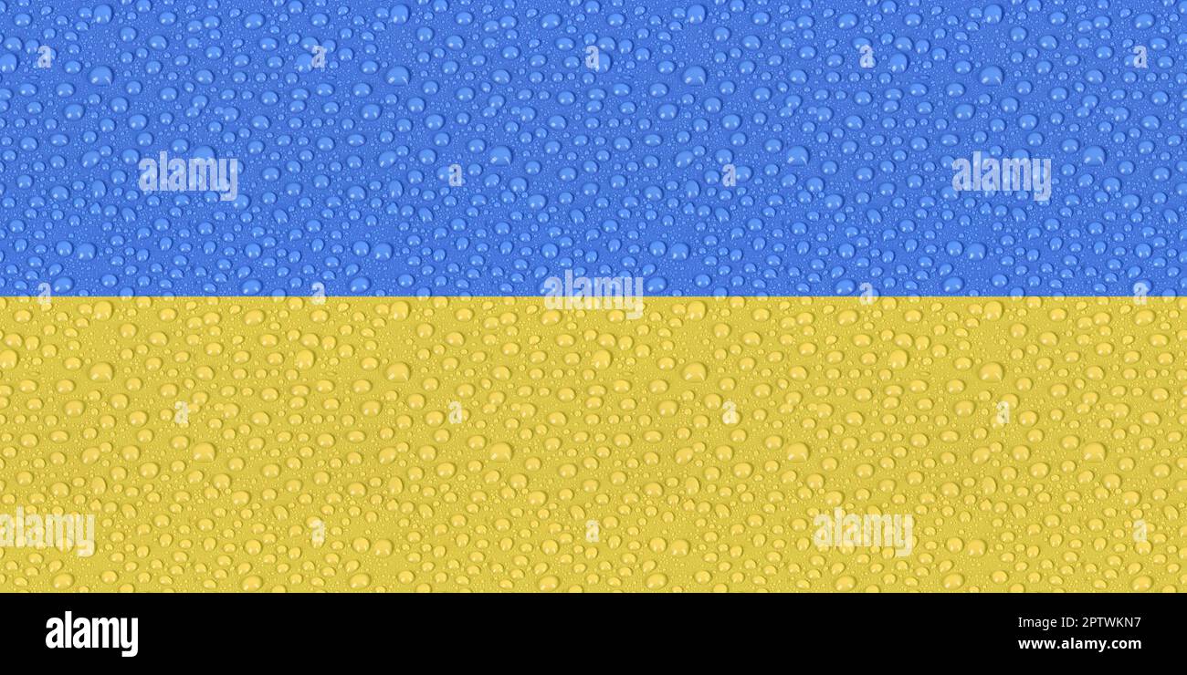 Ukrainian flag Seamless long banner, UA texture of water drop ...
