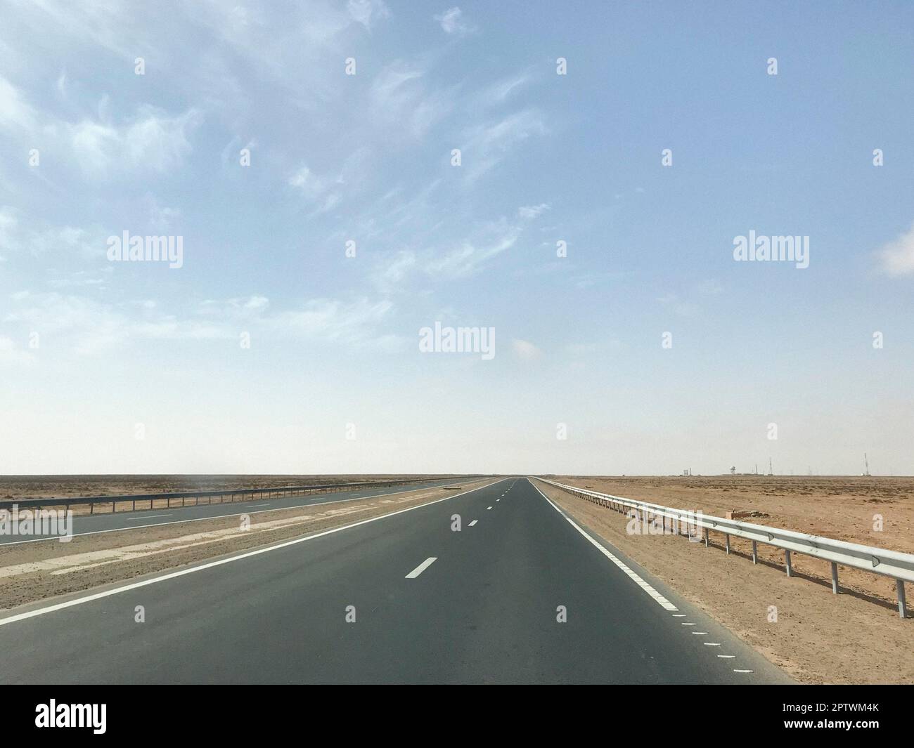 Morocco, surroundings of Laayoune, highway Stock Photo - Alamy