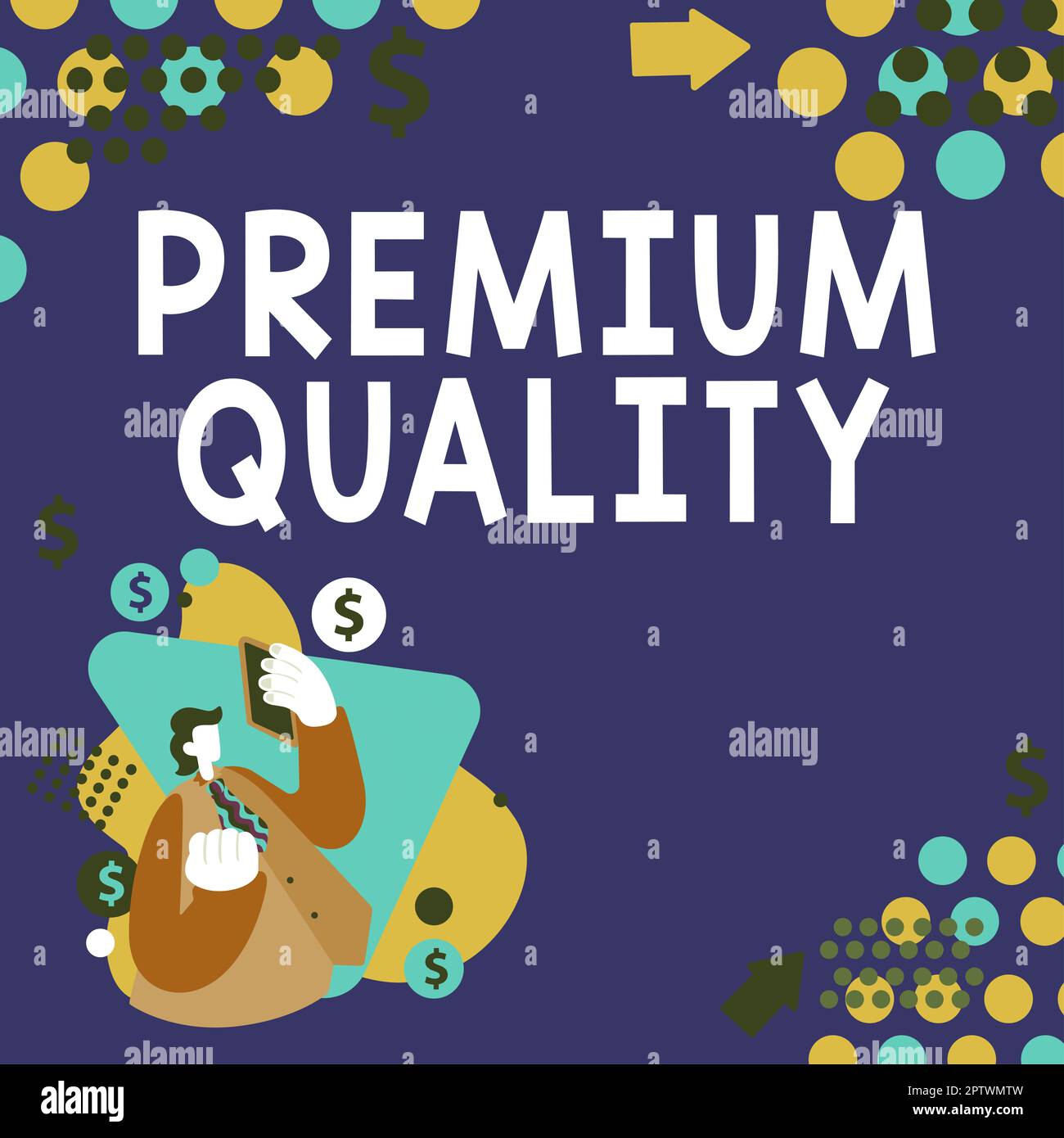 Handwriting text Premium Quality, Concept meaning a brand that reaches ...