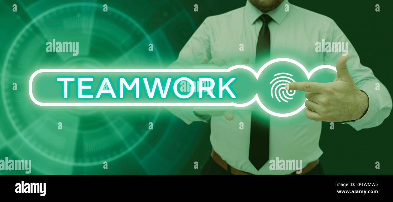 Conceptual caption Teamwork, Business concept Group of showing who work ...