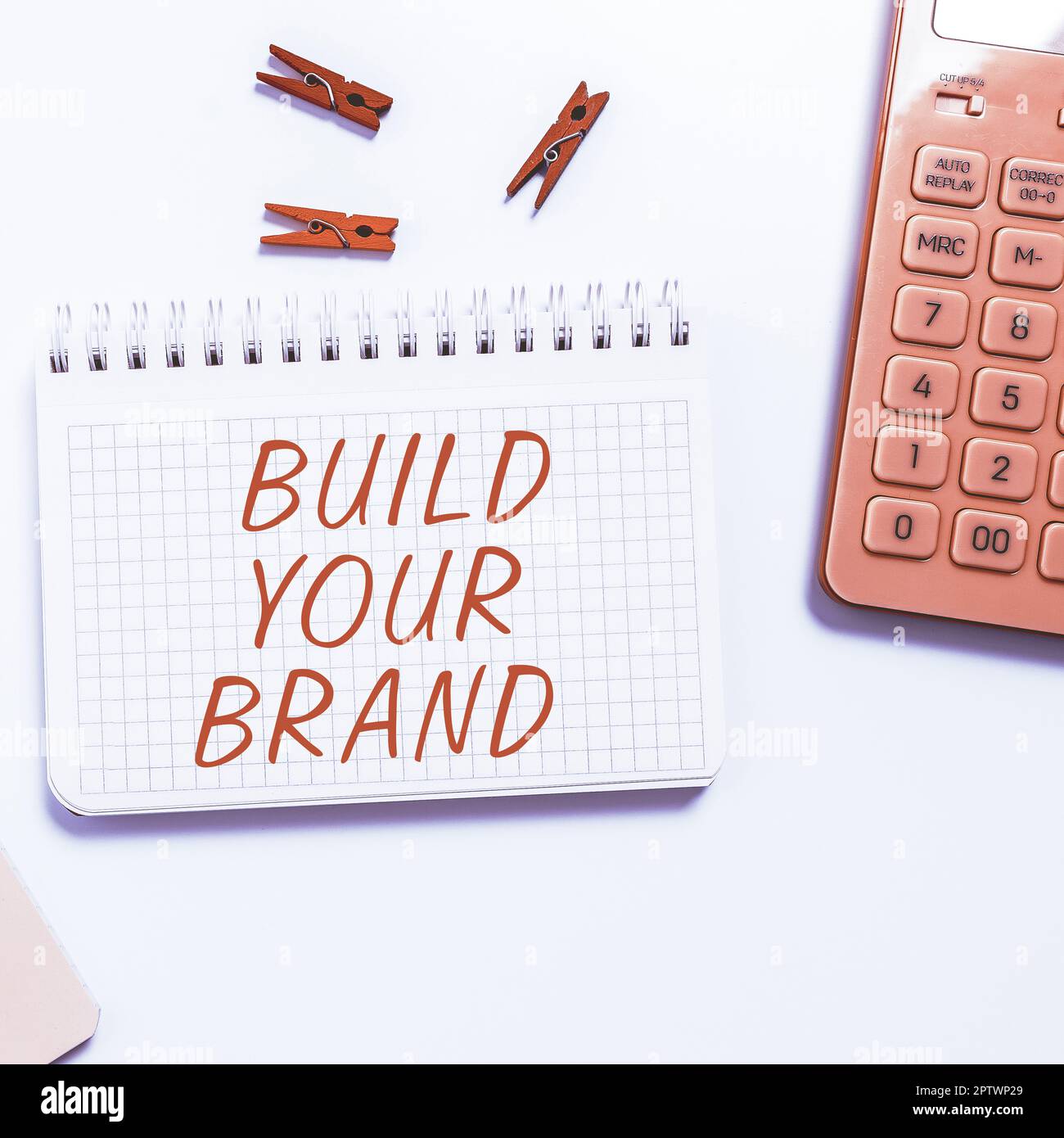 Conceptual caption Build Your Brand, Concept meaning Make a commercial ...
