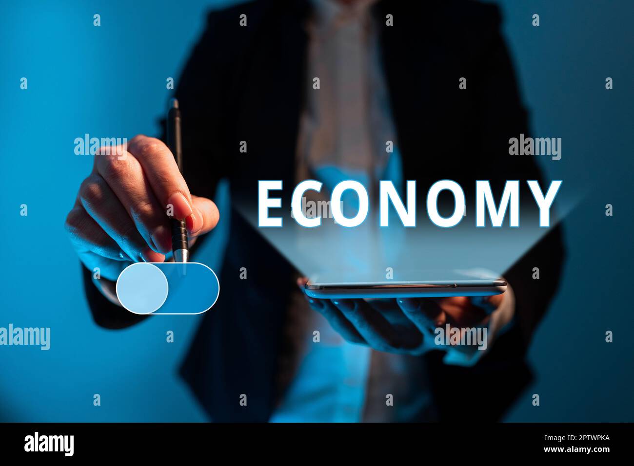 Conceptual display Economy, Business idea the system of how money is ...