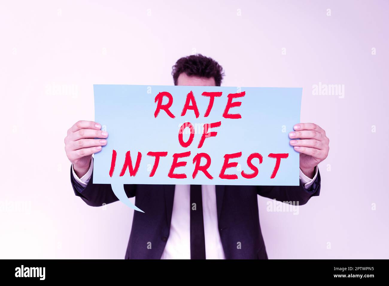 Handwriting text Rate Of Interest, Business showcase Percentage ...