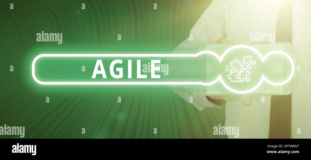 Text Sign Showing Agile Business Idea Iterative Approach To Software Delivery Builds Software
