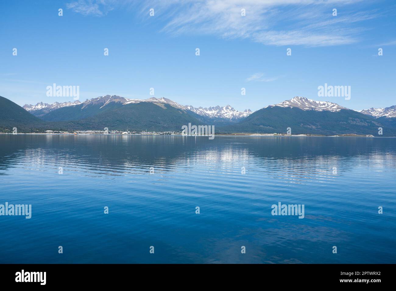 Southernmost city in the world. Puerto Williams cityscape from Beagle ...