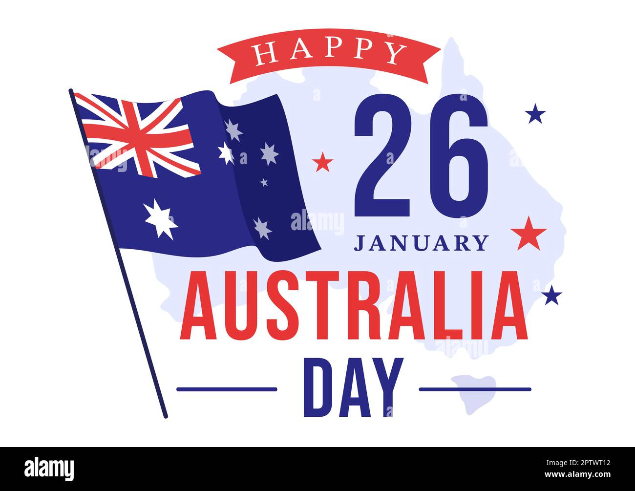 Happy Australia Day Observed Every Year on January 26th with Flags and Map to Diversity of ...