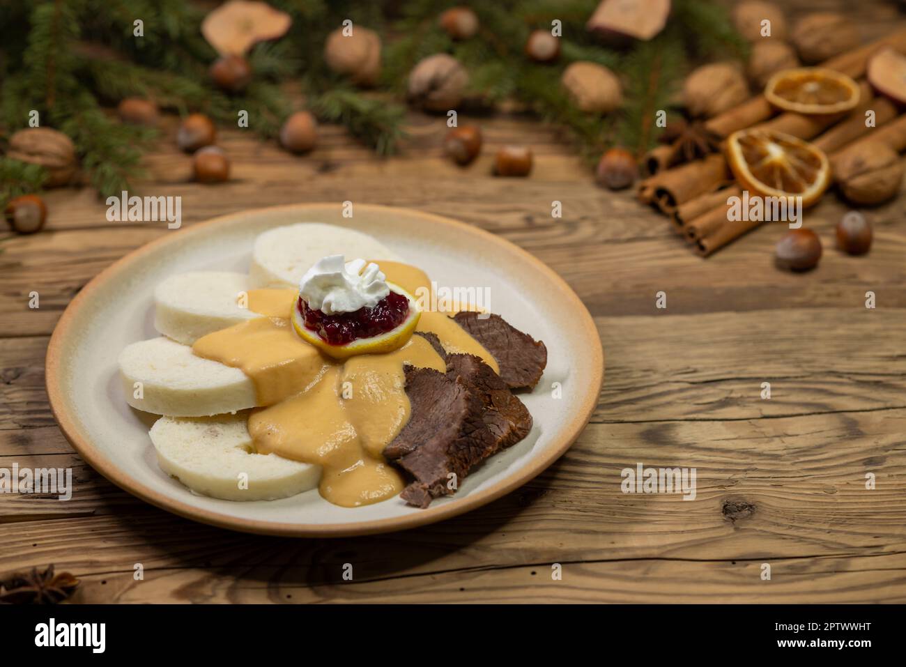 Czech sauce svickova hi-res stock photography and images - Alamy