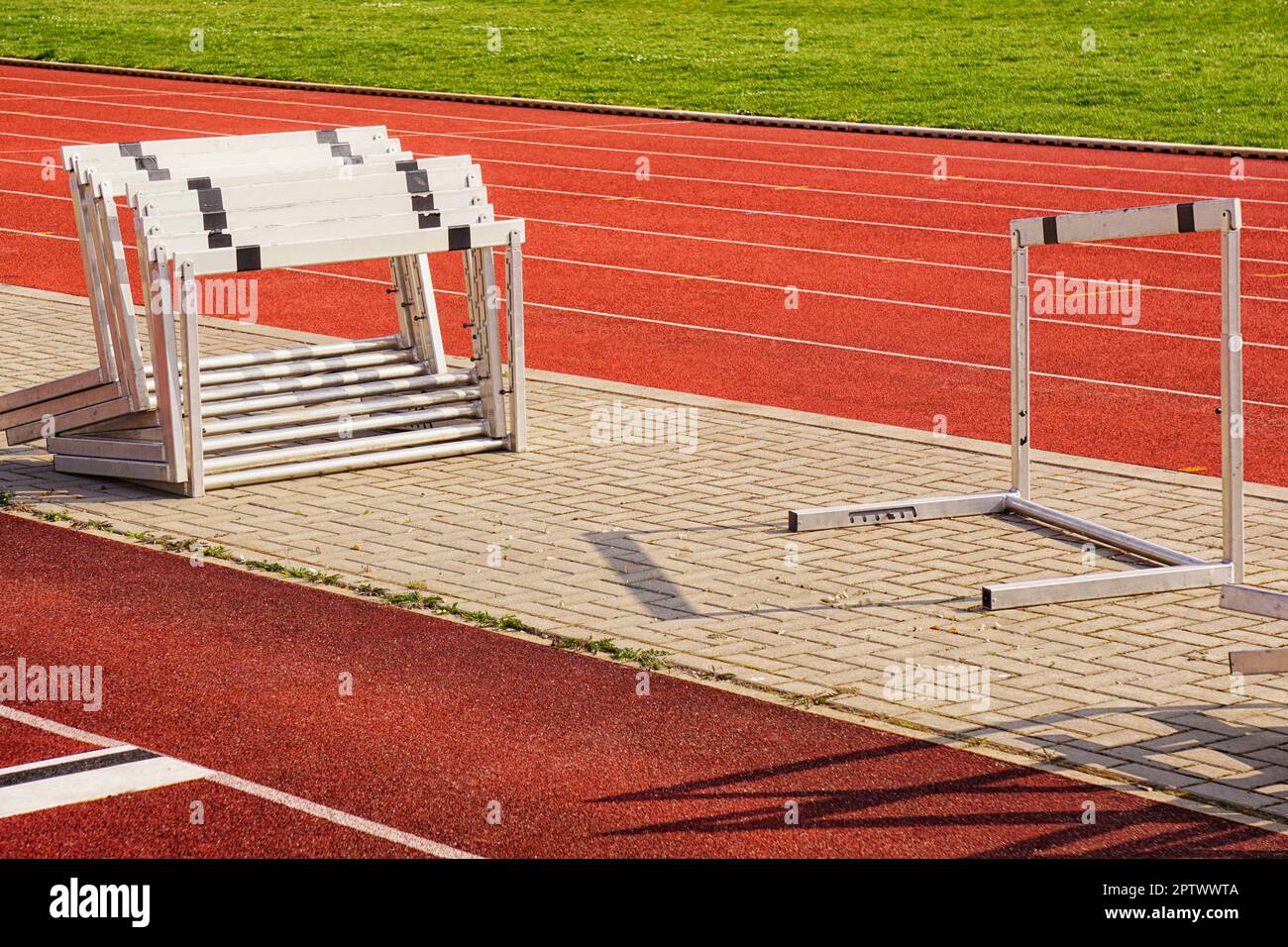 a Runways or fight tracks on a sports field Stock Photo - Alamy