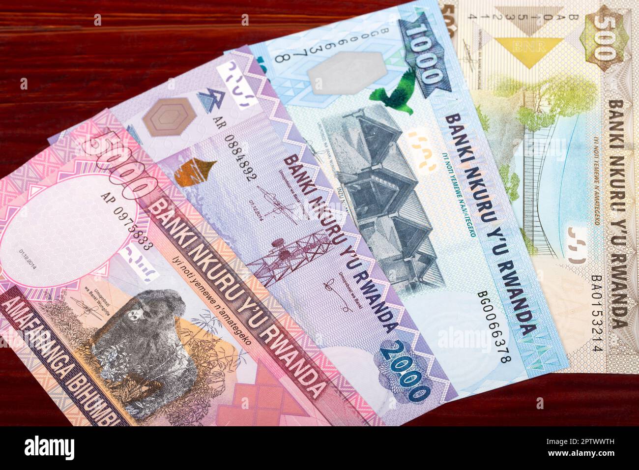 Rwandan money - franc a business background Stock Photo - Alamy