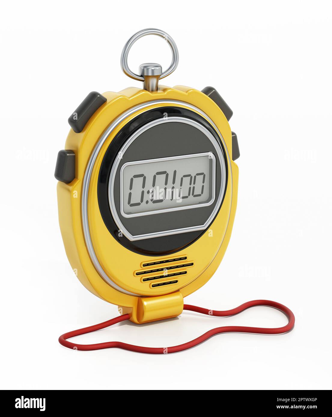 Digital chronometer isolated on white background. 3D illustration Stock ...