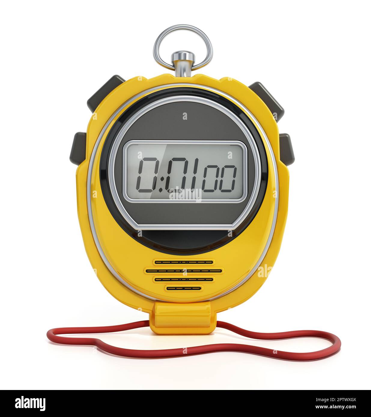 Digital chronometer isolated on white background. 3D illustration Stock ...