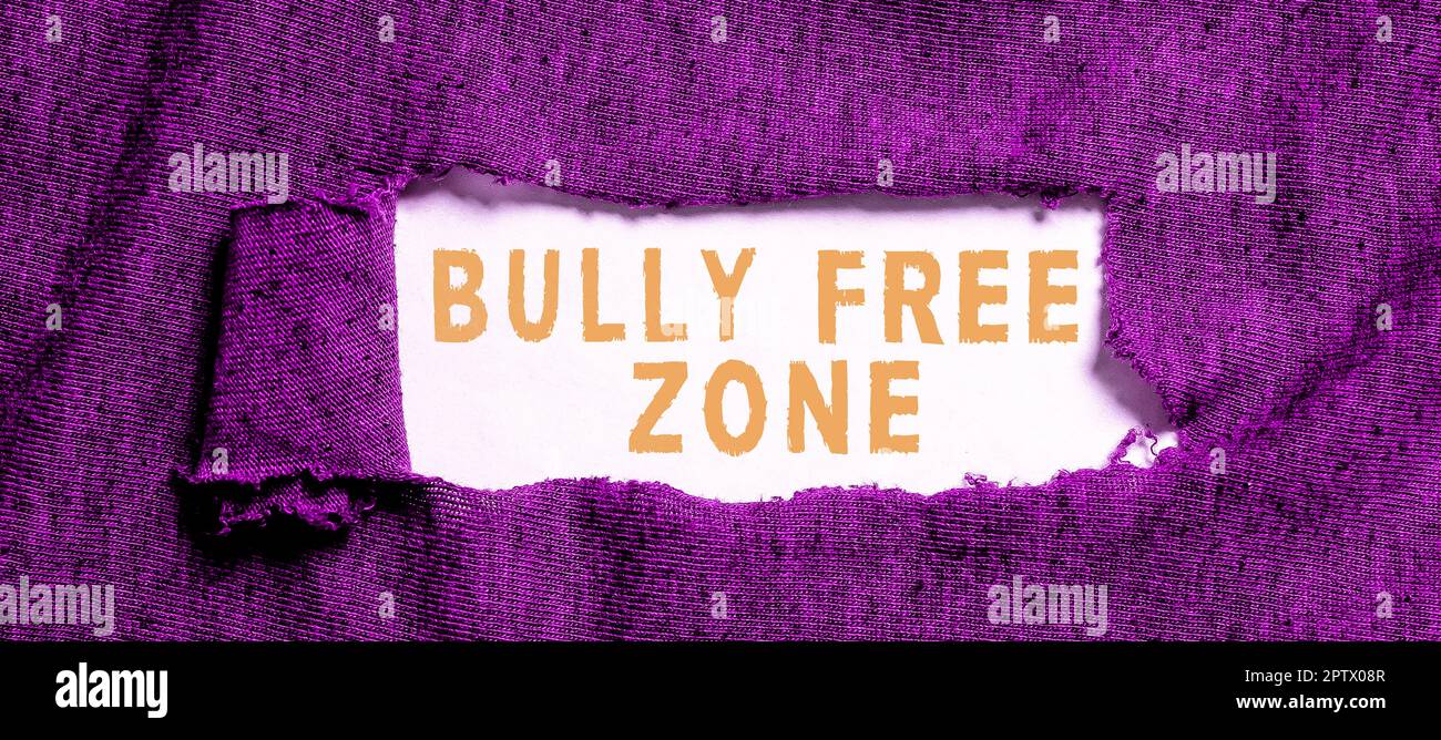 Text caption presenting Bully Free Zone, Concept meaning Be respectful ...