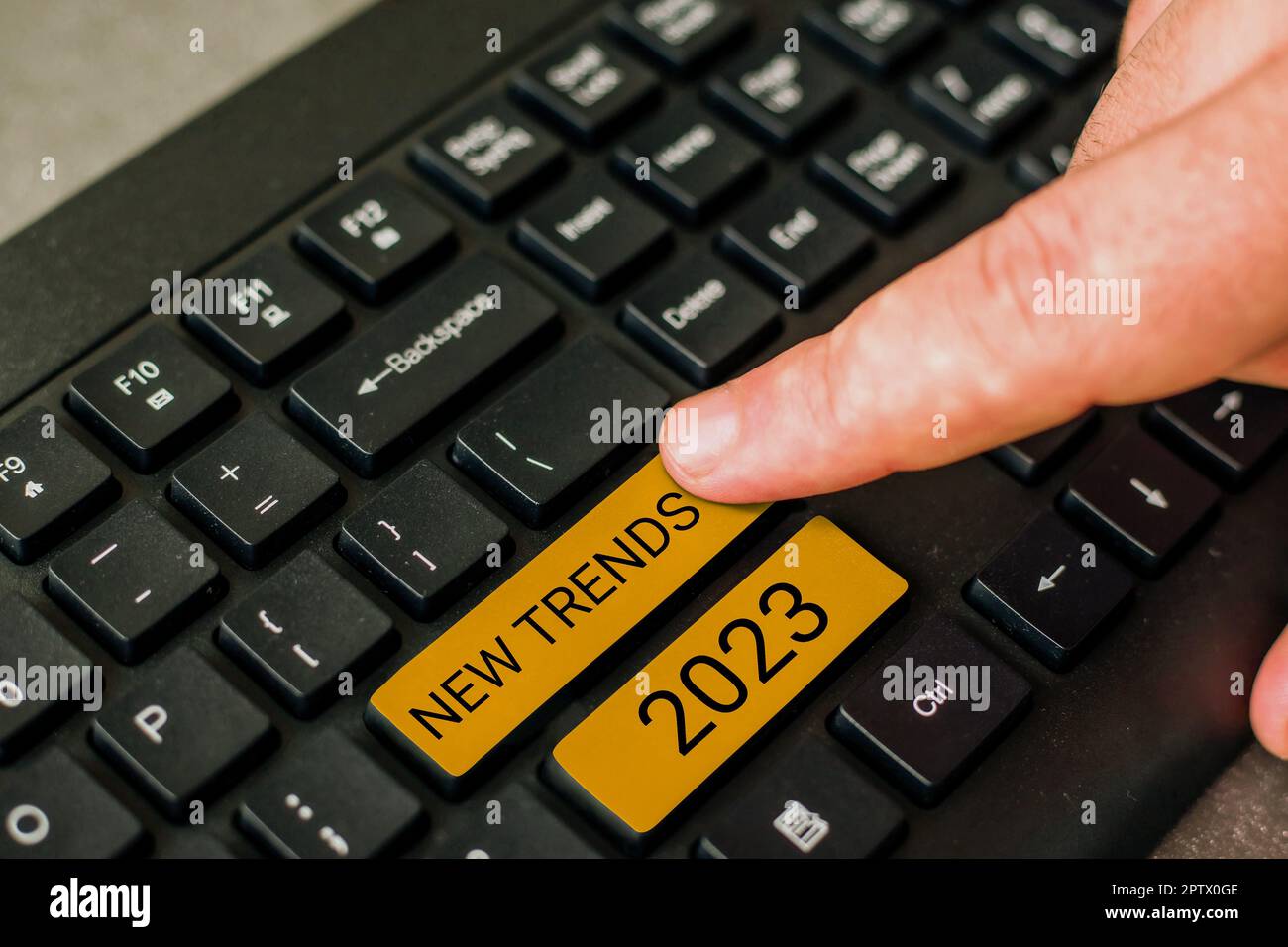 Text caption presenting New Trends 2023, Concept meaning general ...