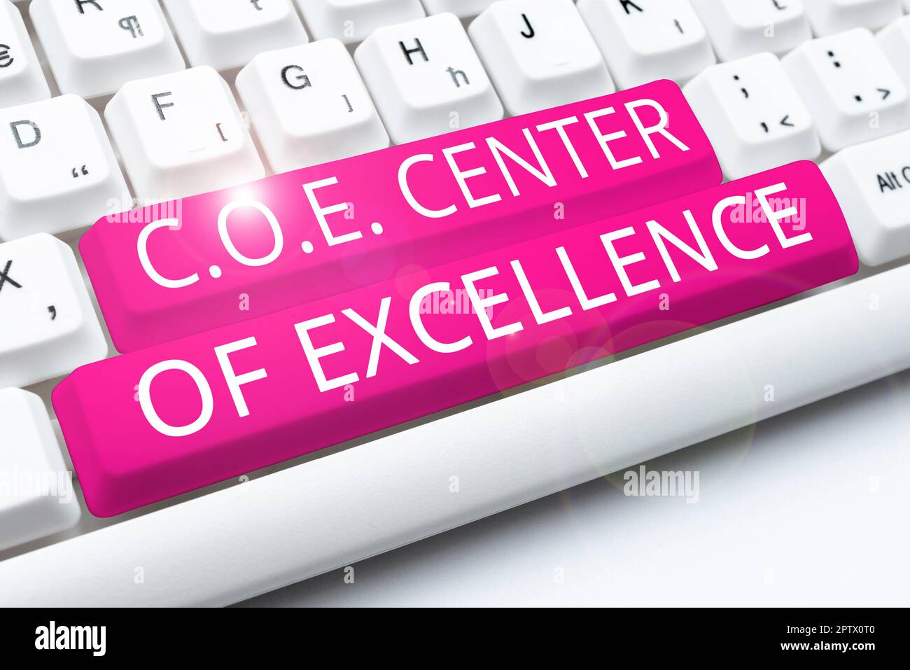 Text sign showing C.O.E. Center Of Excellence, Word Written on being ...