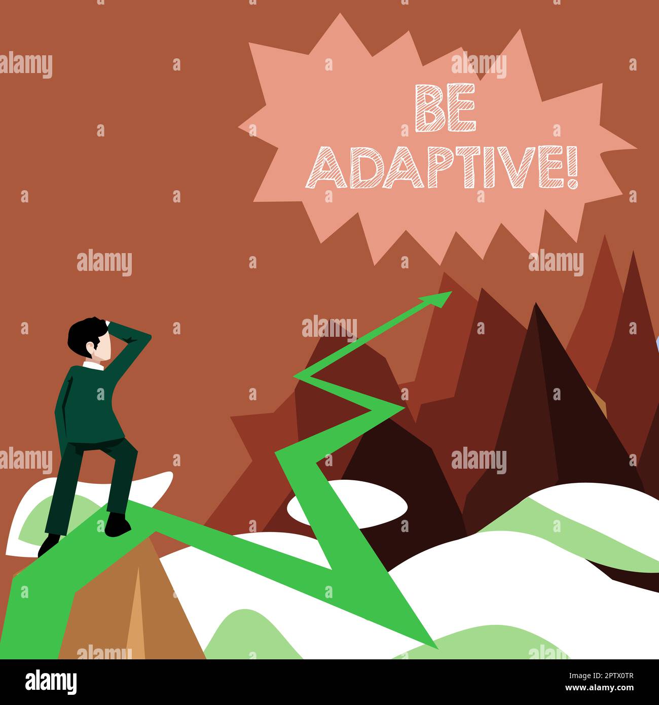 Writing displaying text Be Adaptive, Word Written on make the ...