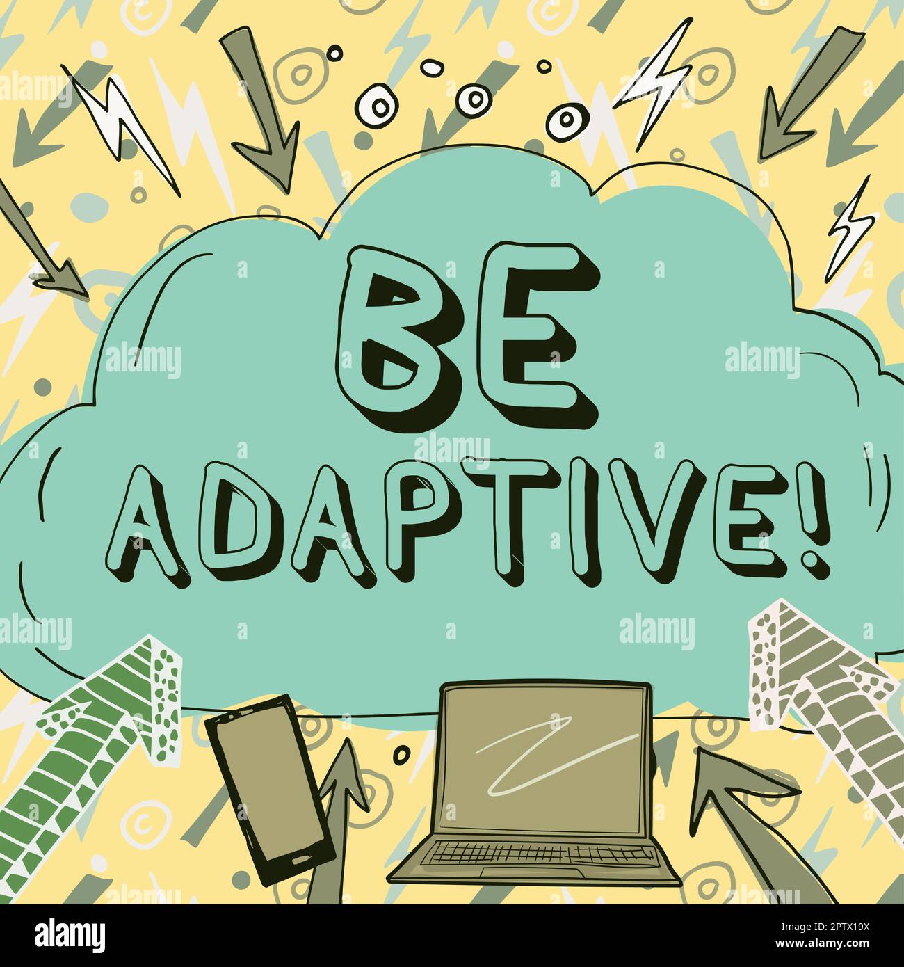Text caption presenting Be Adaptive, Concept meaning make the ...