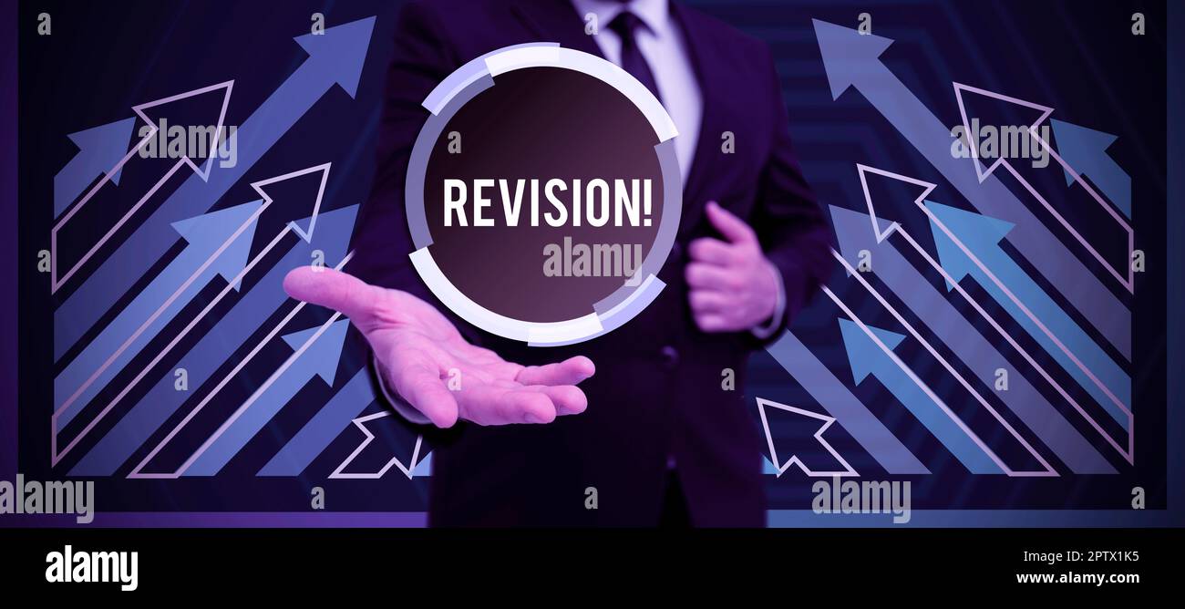 Writing displaying text Revision, Conceptual photo action of revising ...