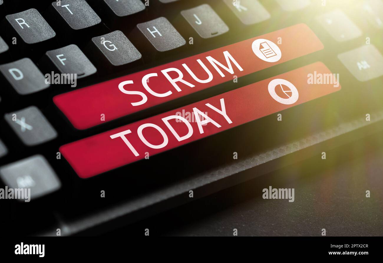 Sign displaying Scrum, Concept meaning handwriting as distinct from ...