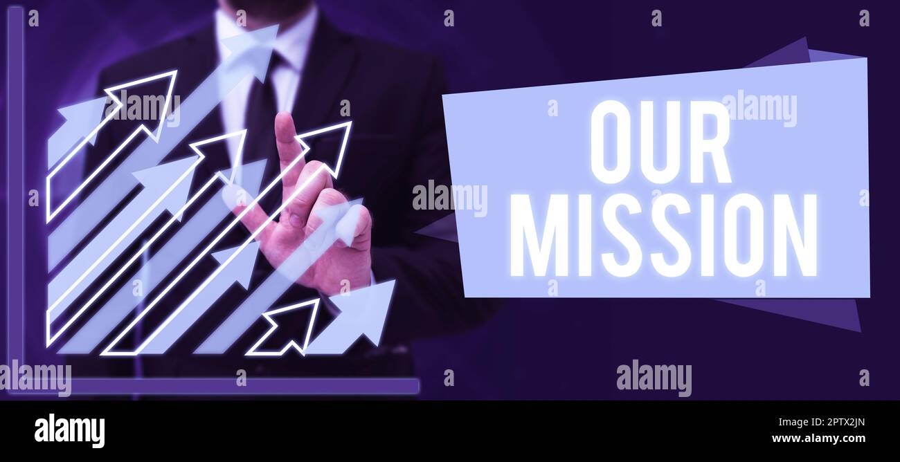 Text showing inspiration Our Mission, Word Written on tasks or schedule ...