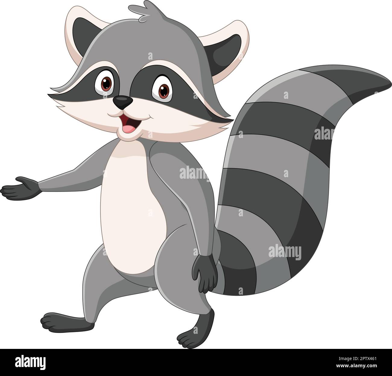 Cute raccoon cartoon on white background Stock Vector Image & Art - Alamy