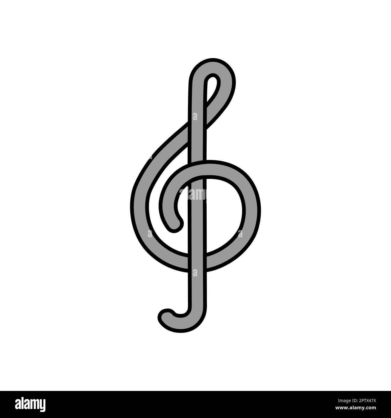Treble clef color vector grayscale icon. Music sign. Graph symbol for ...
