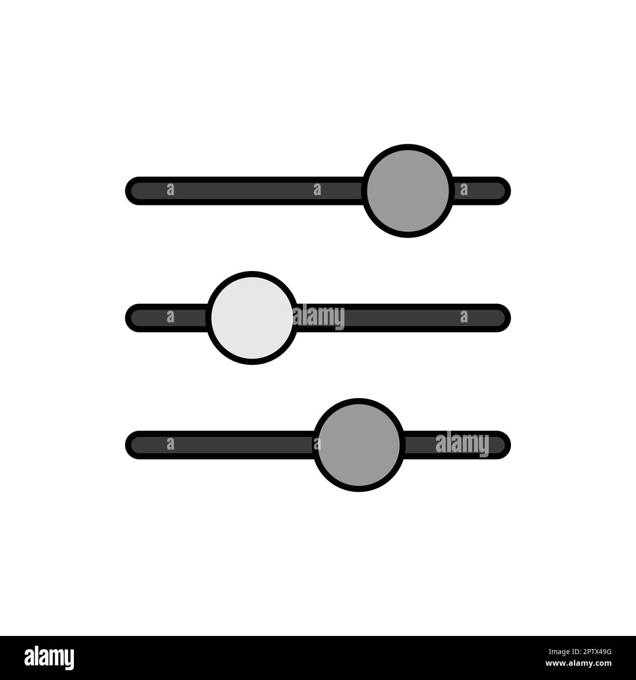 Equalizer color vector grayscale icon. Music sound wave symbol. Graph ...