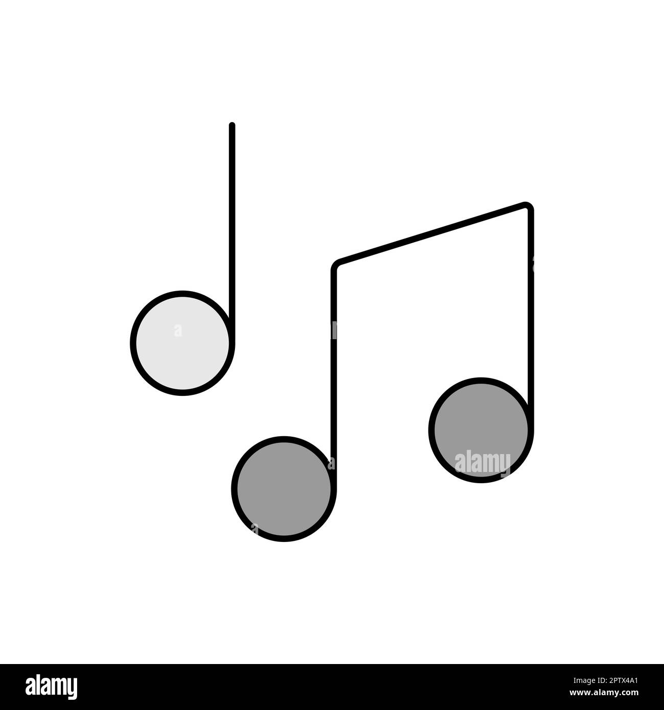 Music notes, song, melody or tune color vector grayscale icon. Graph ...