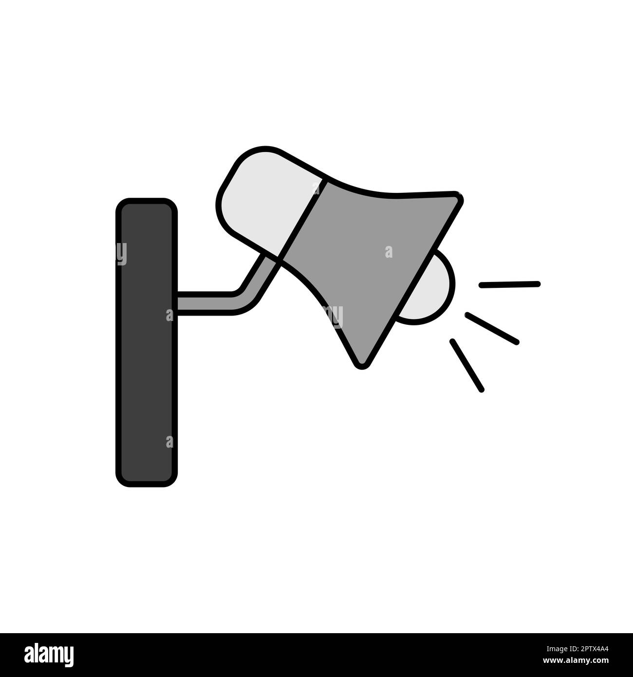 Loudspeaker or megaphone color vector grayscale icon. Graph symbol for ...