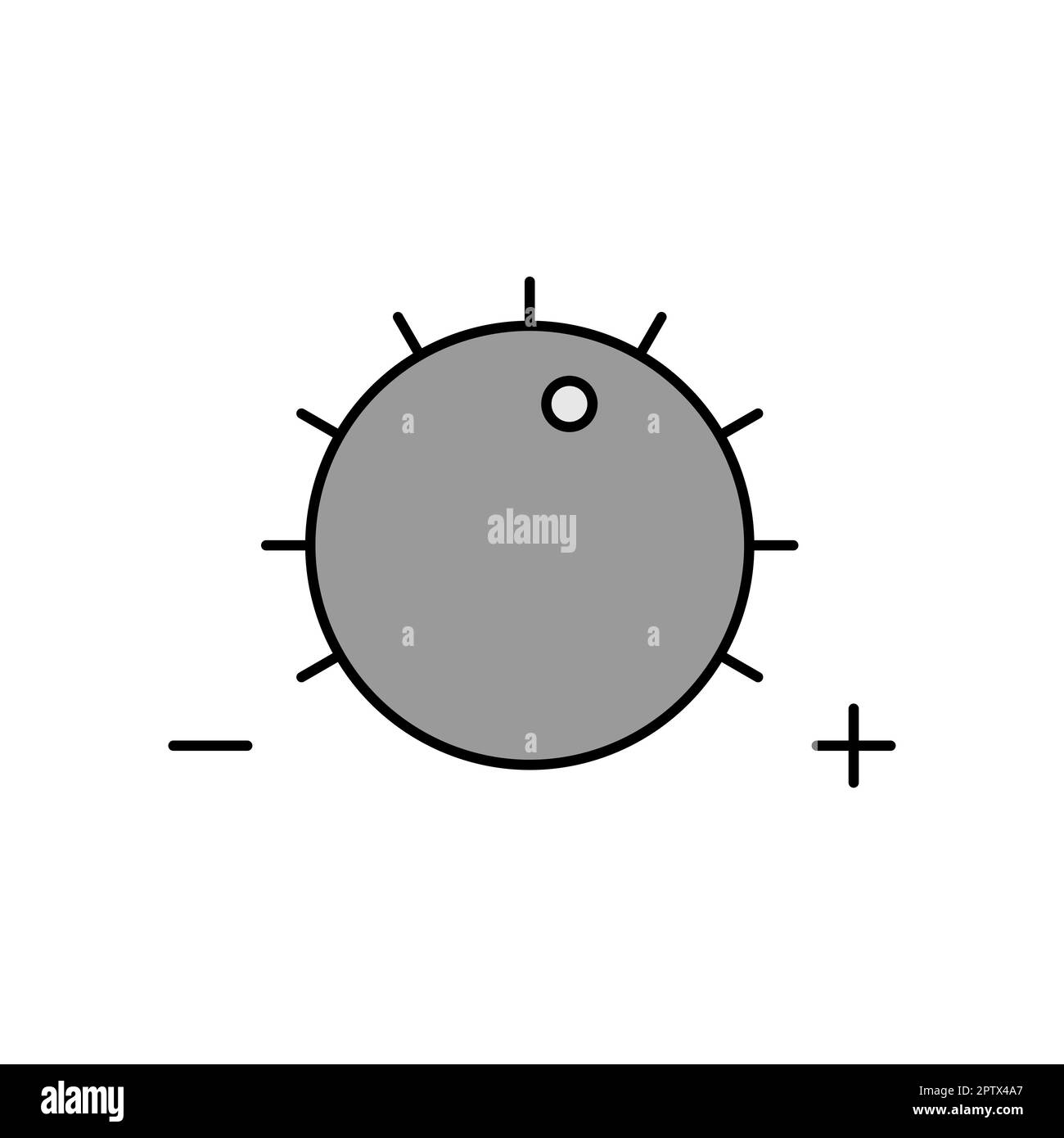 Volume knob color vector flat grayscale icon. Music sign. Graph symbol ...
